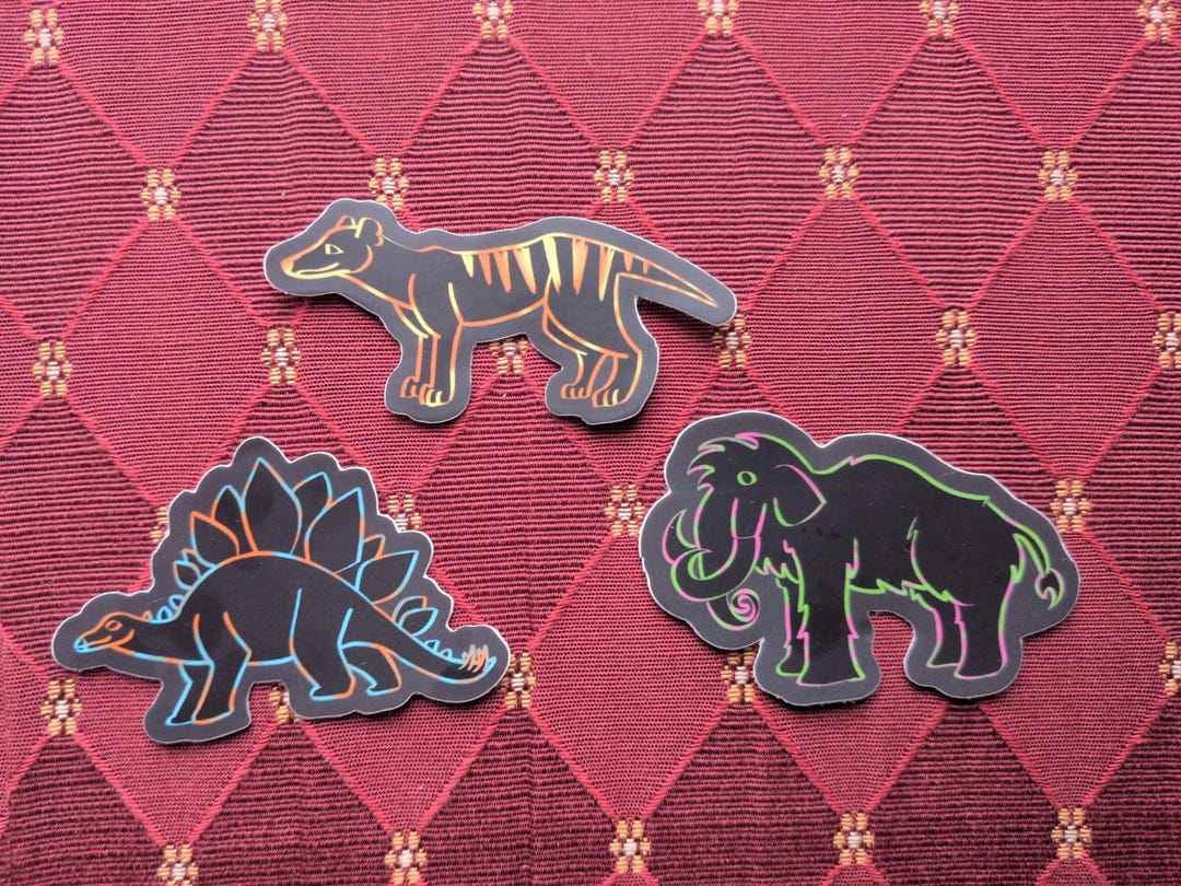 Prehistoric Animal Sticker Pack—3 MATTE Stickers—woolly Mammoth ...