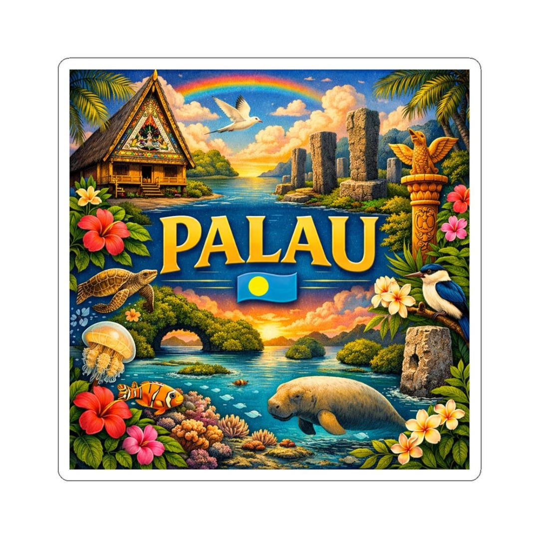 Palau Islands Scenic Sticker | Kiss-cut Sticker - Etsy