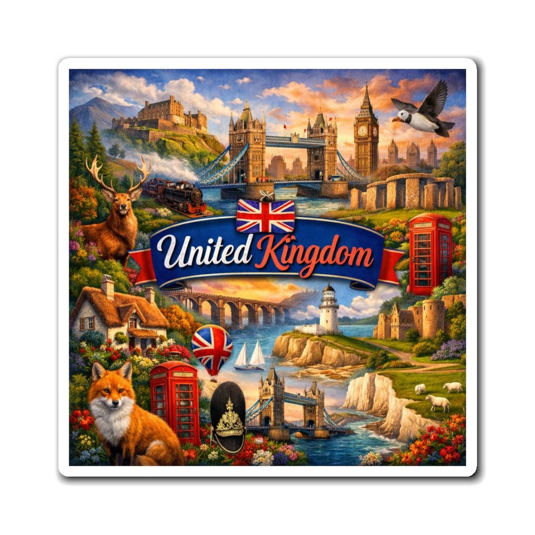 United Kingdom Collage Magnets | London Icons, British Landmarks ...