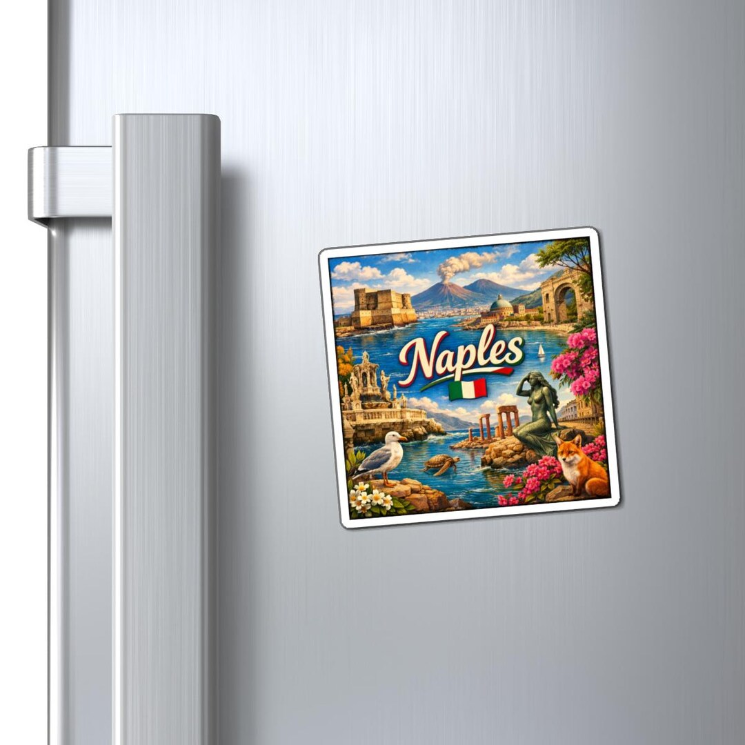 Naples Magnet | Italian Flag, Mt. Vesuvius, Napoli Travel Souvenir - Etsy
