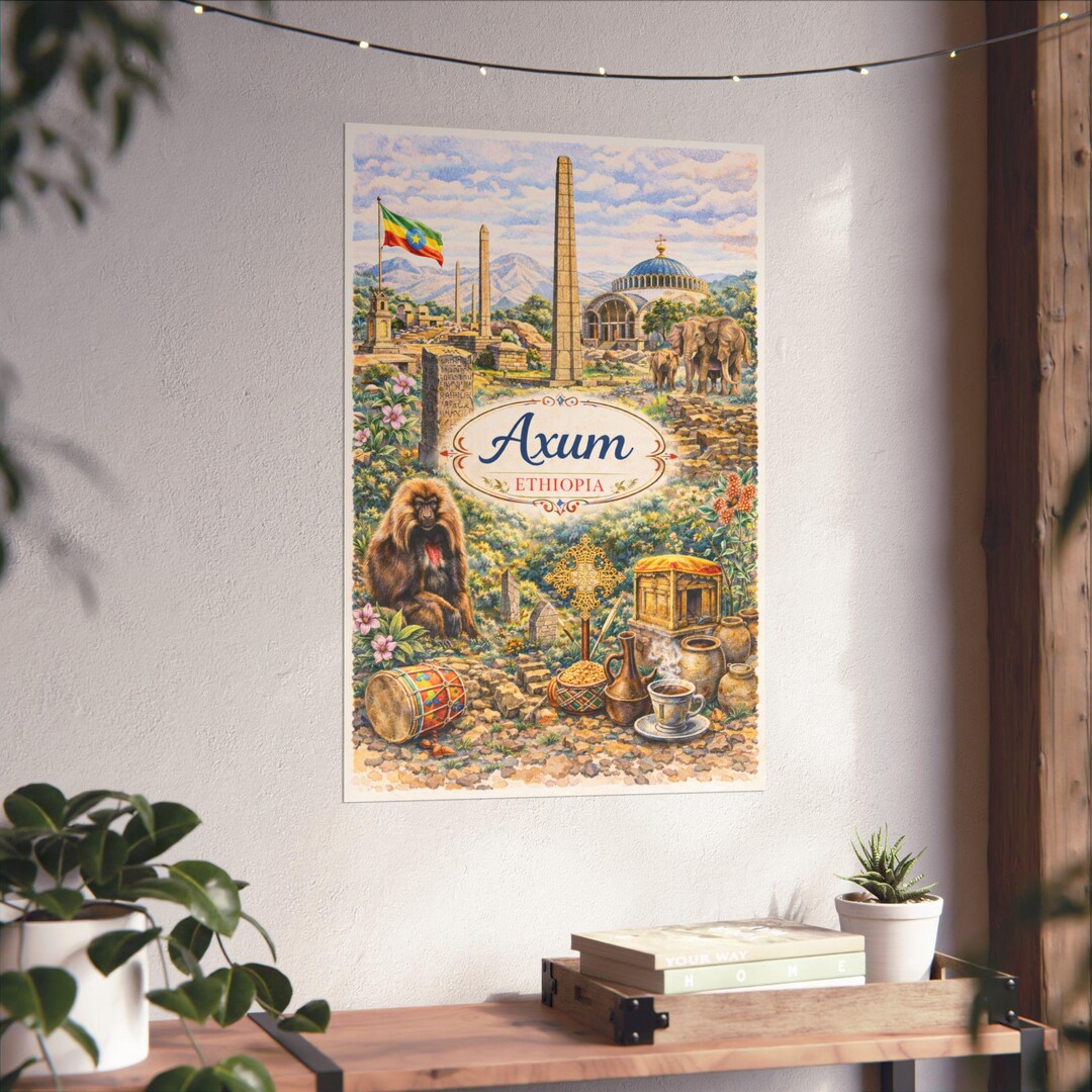 Axum Ethiopia Poster | Aksum Travel Art - Etsy
