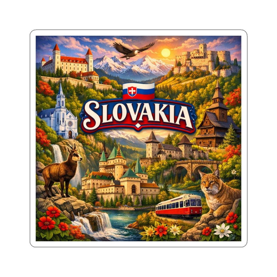 Slovakia Travel Collage Kiss-cut Stickers | Bratislava, Tatra Icons - Etsy
