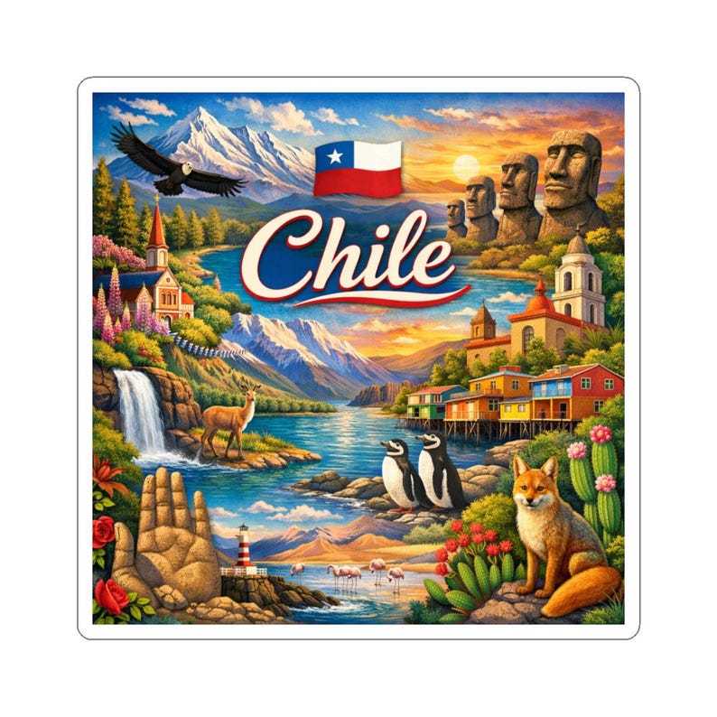 Chile Sticker | Andes, Santiago, Travel Souvenir - Etsy
