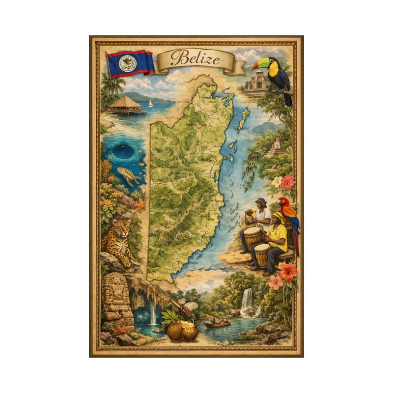 Belize Poster - Etsy