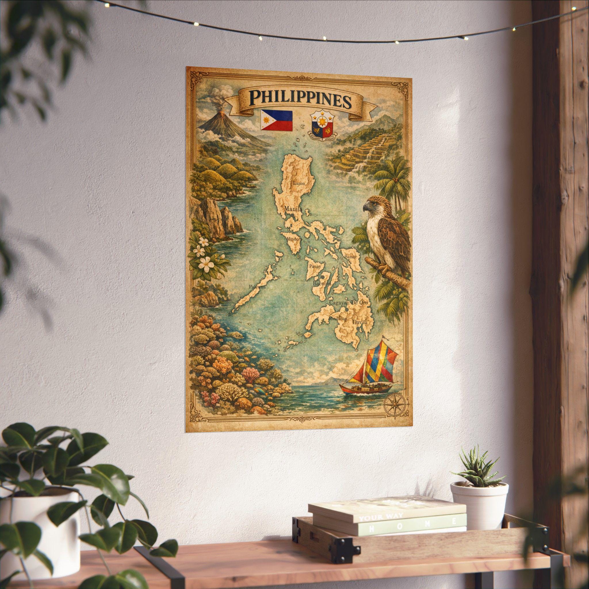 Philippines Map Poster | Filipino Travel Map, Wall Art - Etsy