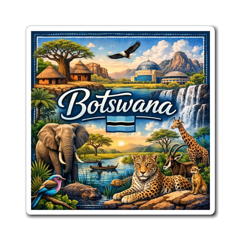 Botswana Wildlife Collage Magnet | Safari Animals - Etsy