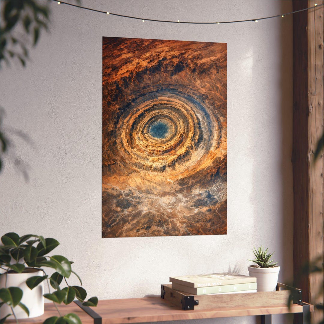 Richat Structure Poster | Mauritania Travel Art - Etsy