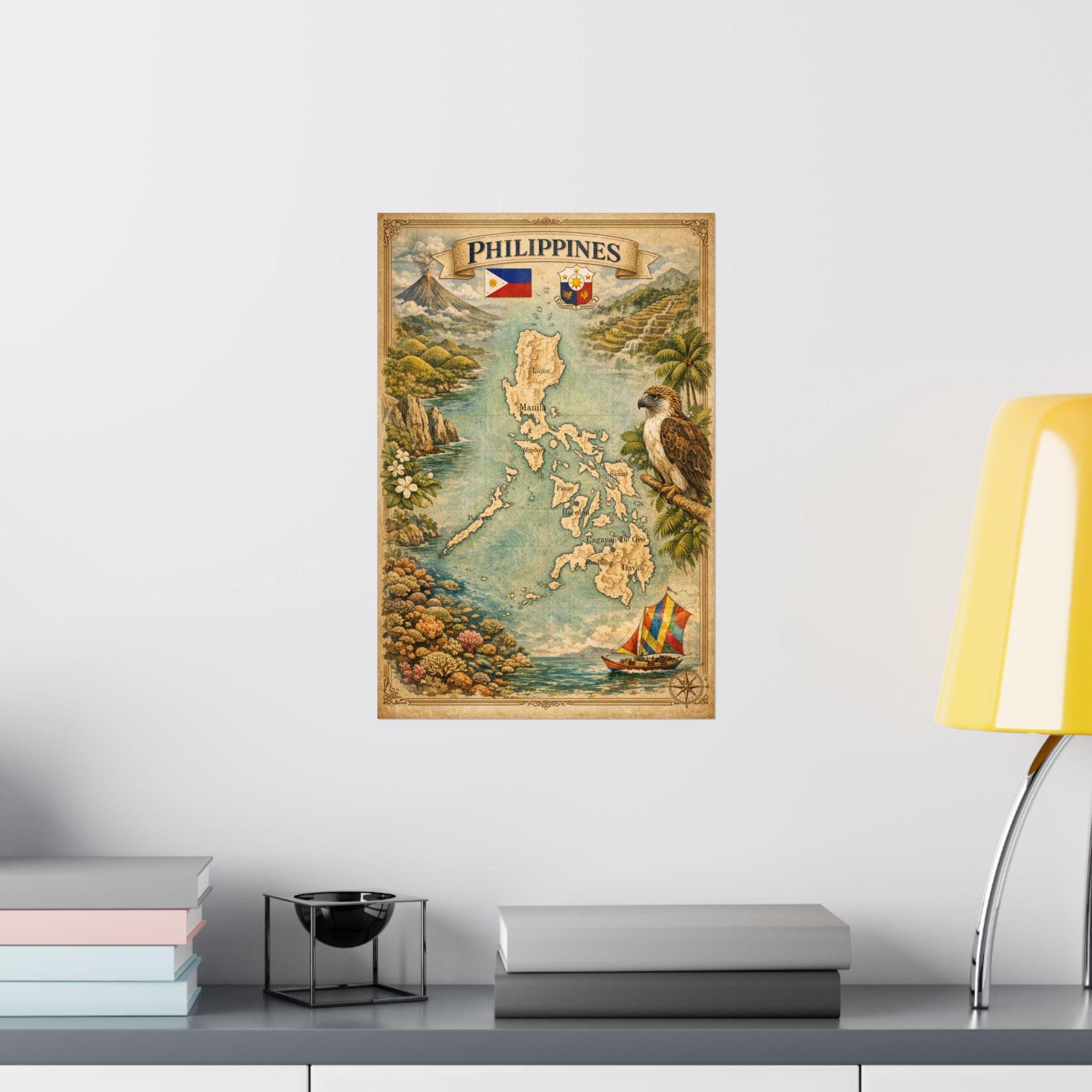 Philippines Map Poster | Filipino Travel Map, Wall Art - Etsy