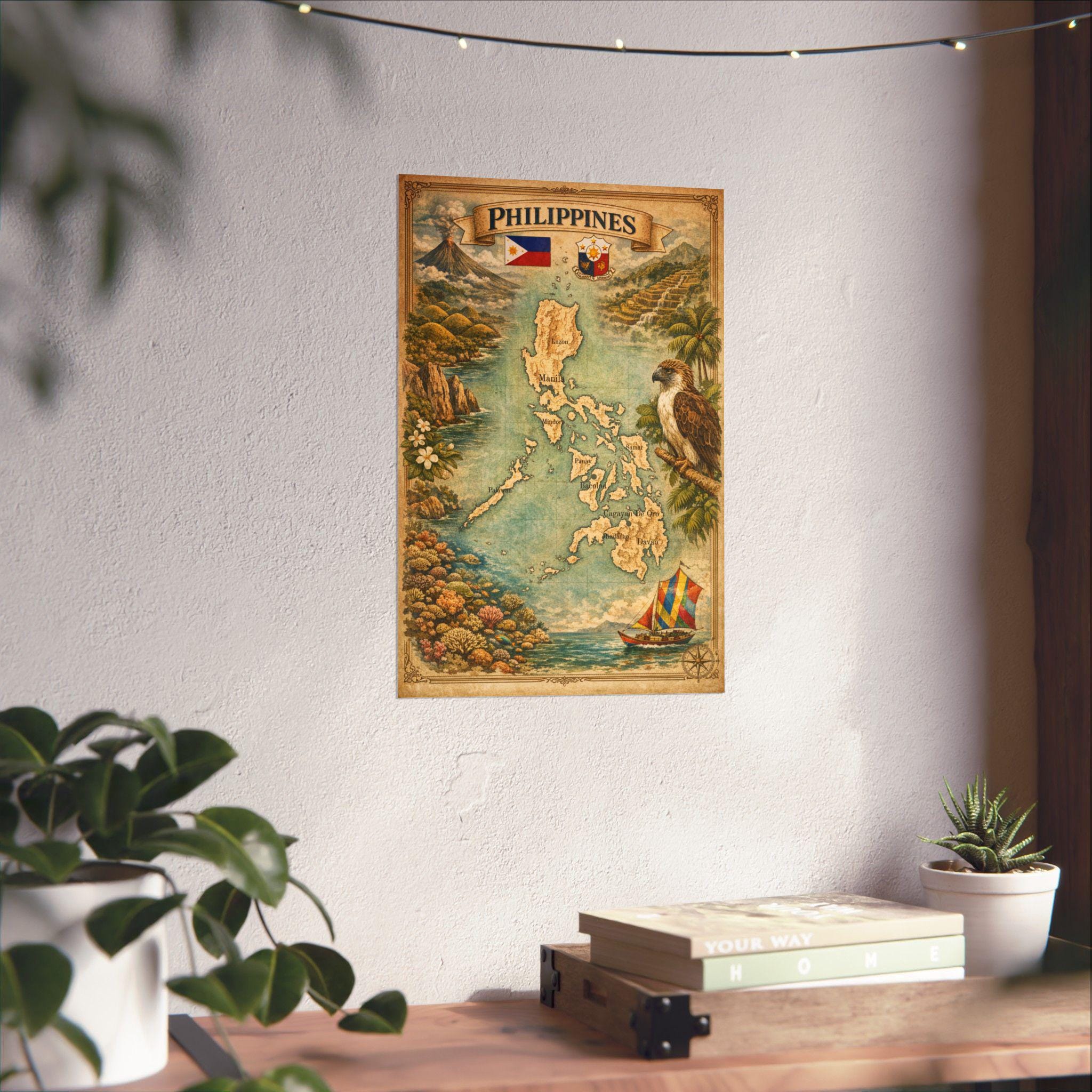 Philippines Map Poster | Filipino Travel Map, Wall Art - Etsy