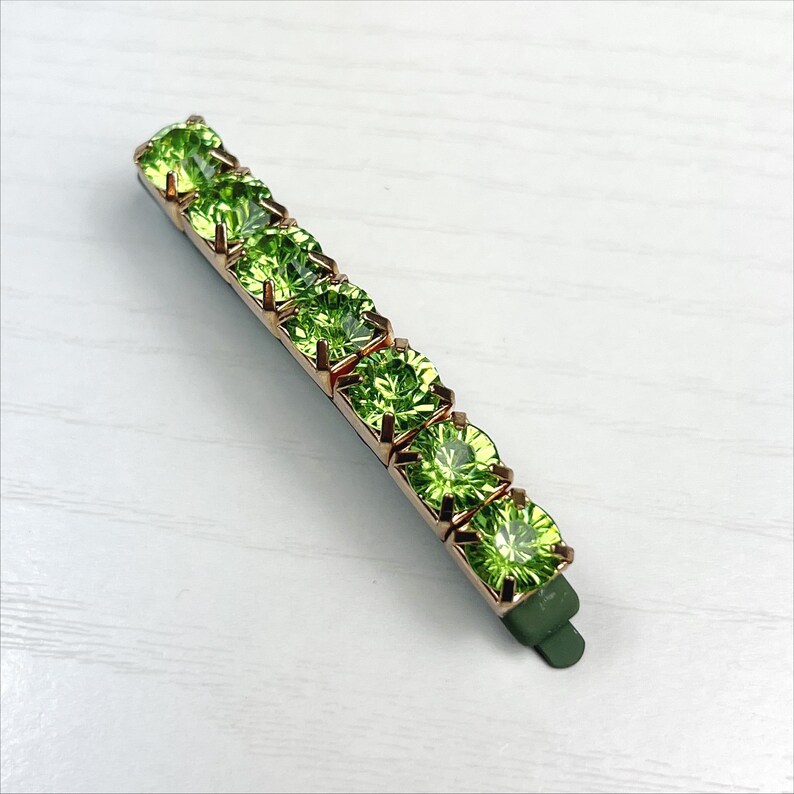 Peridot Green Jeweled Hair Pin Perfect for Bridesmaids Flower - Etsy