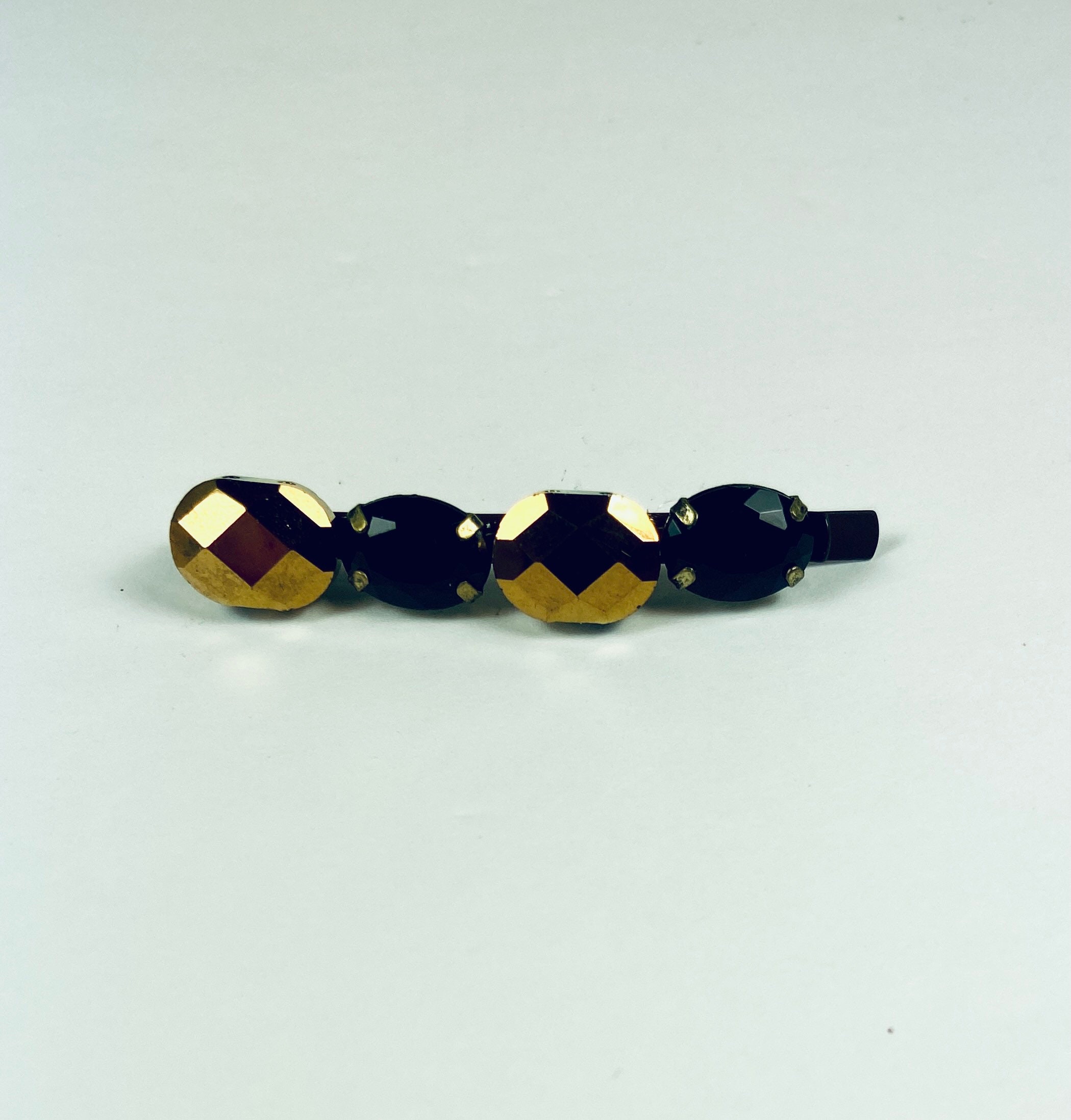 Black and Golden Bronze Gem Hair Pin - Etsy