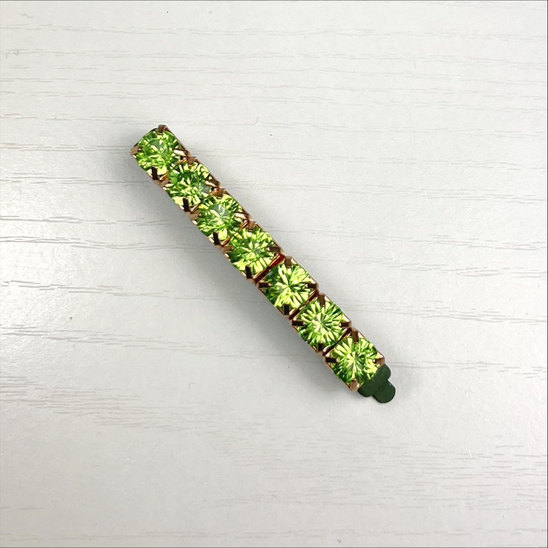 Peridot Green Jeweled Hair Pin Perfect for Bridesmaids Flower - Etsy