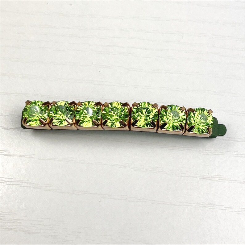 Peridot Green Jeweled Hair Pin Perfect for Bridesmaids Flower - Etsy