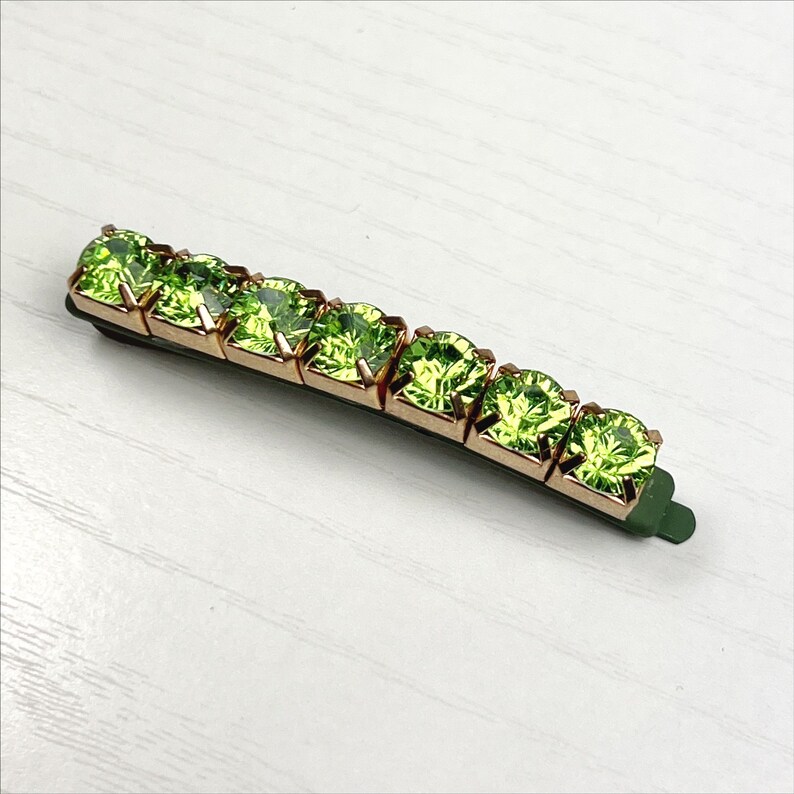 Peridot Green Jeweled Hair Pin Perfect for Bridesmaids Flower - Etsy