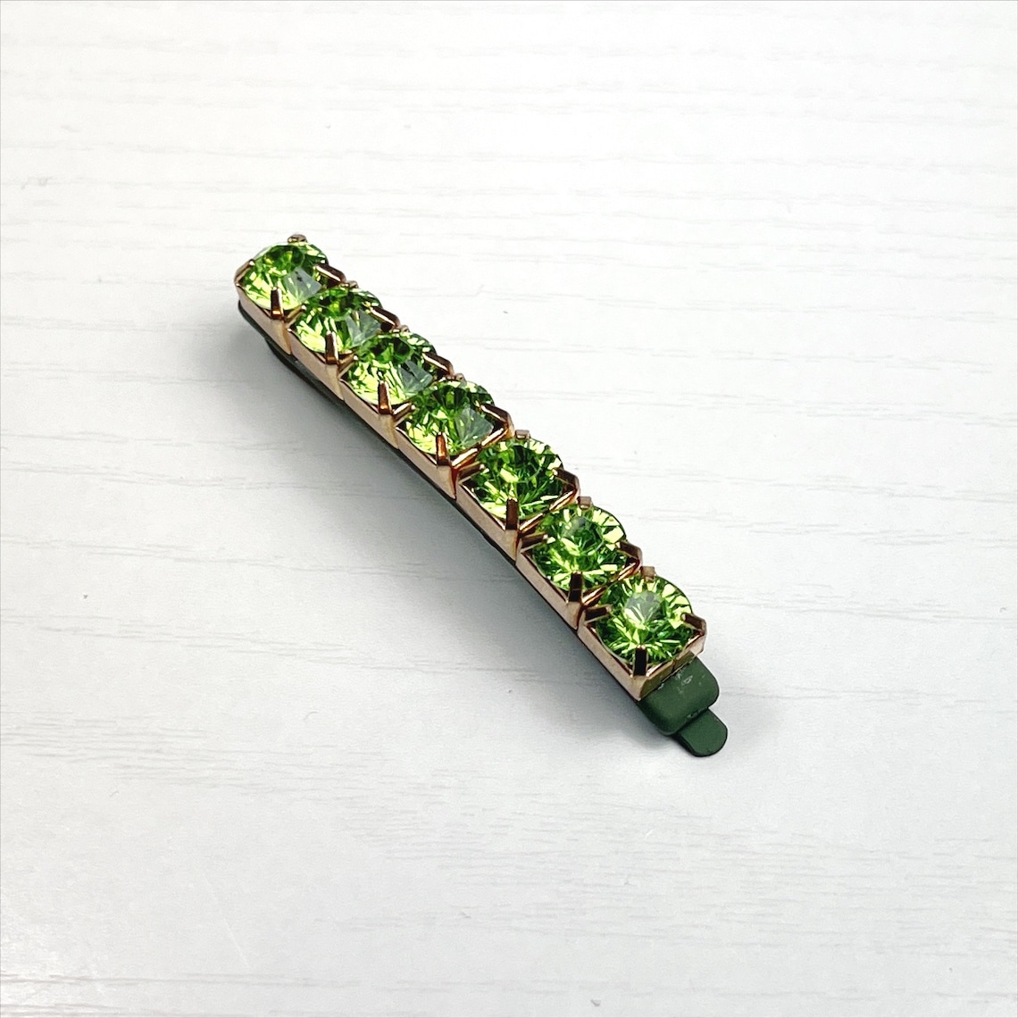 Peridot Green Jeweled Hair Pin Perfect for Bridesmaids Flower - Etsy