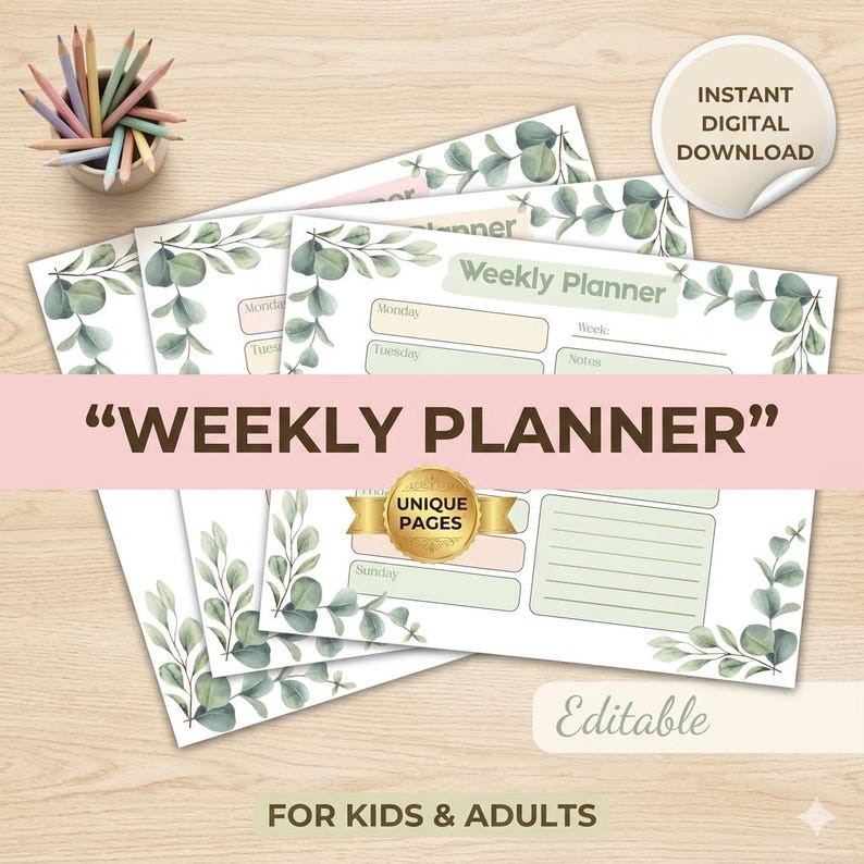 Weekly Planner Printable | Undated A4 Landscape Schedule Template (PDF ...