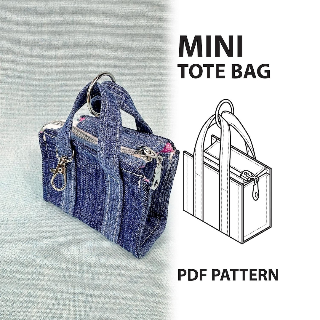 Clip-on Mini Tote Bag Sewing Pattern (PDF Printable Digital Download ...