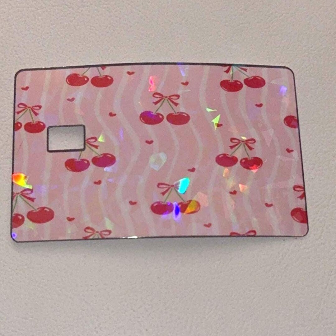 Holographic Debit Card Cover With Cherry Design - Protective Wallet ...