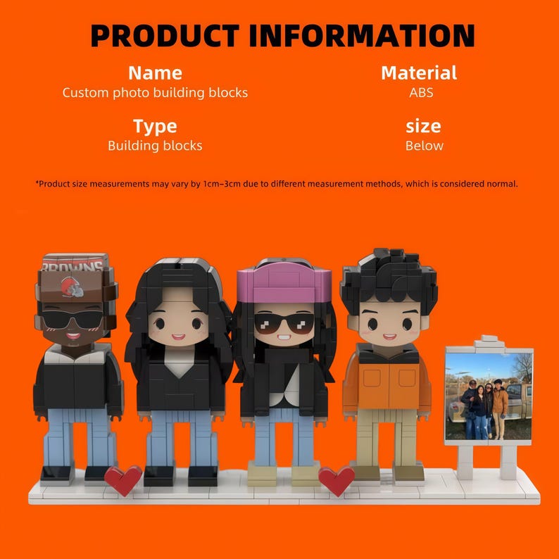 Custom Lego-style Couple Figurines From Photo, Personalized Brick Mini ...