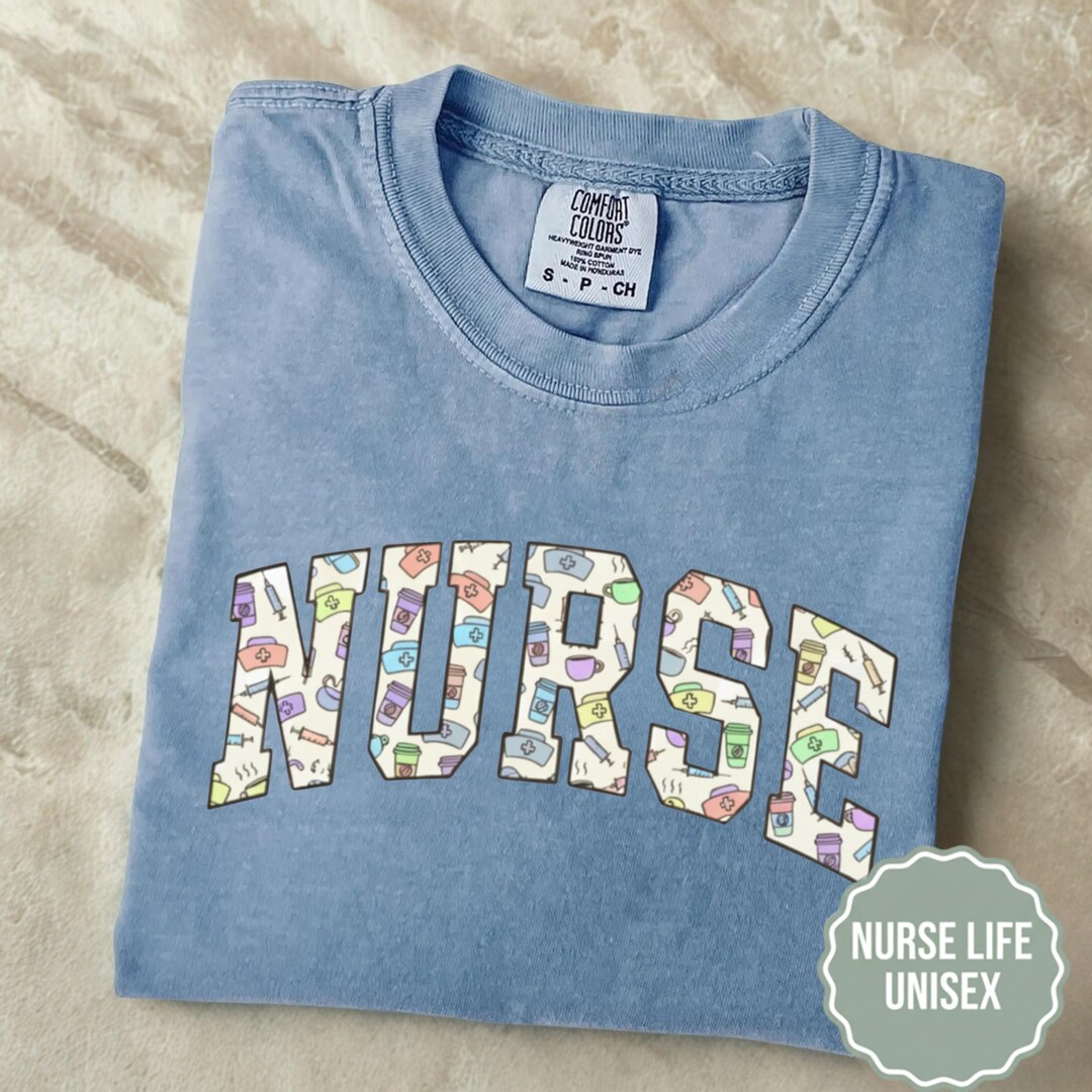 Comfort Colors 1717 Welcome Nurse Shirt, NURSE Medical Icons Tee ...
