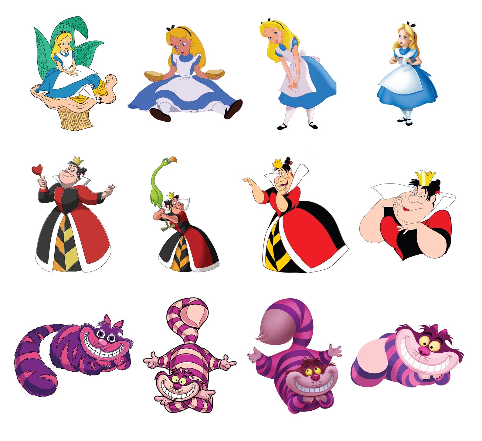 Alice in Wonderland SVG PNG Bundle, Queen of Hearts, Mad Hatter ...