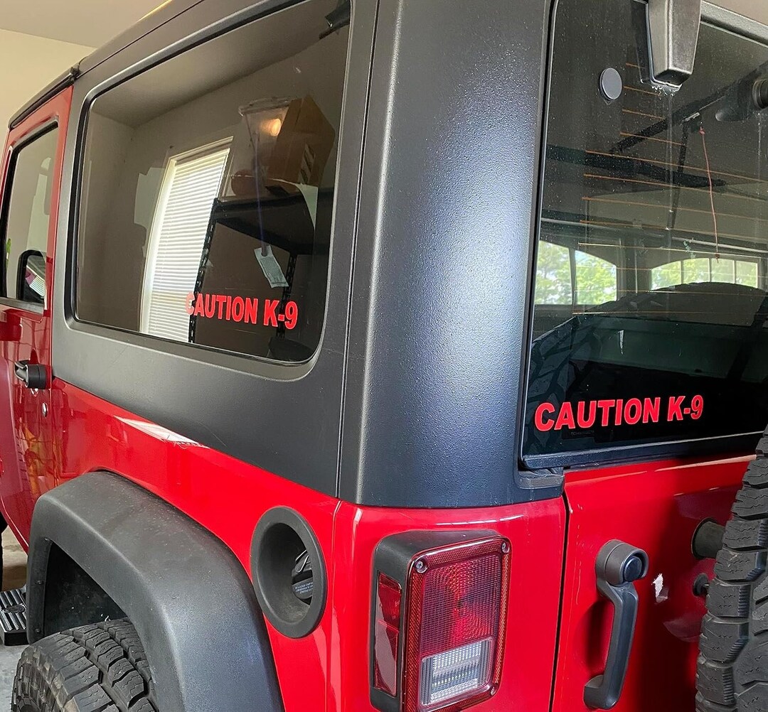 Set of 3 Caution K-9, Red, Vinyl Decals, Stickers, Police, Security ...