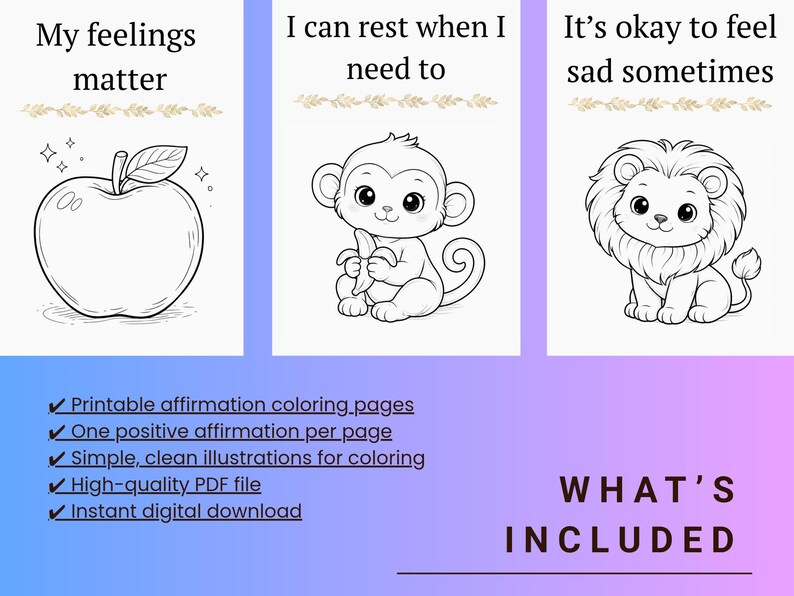 28 Kids Affirmation Coloring Pages | Positive Affirmations for Children ...