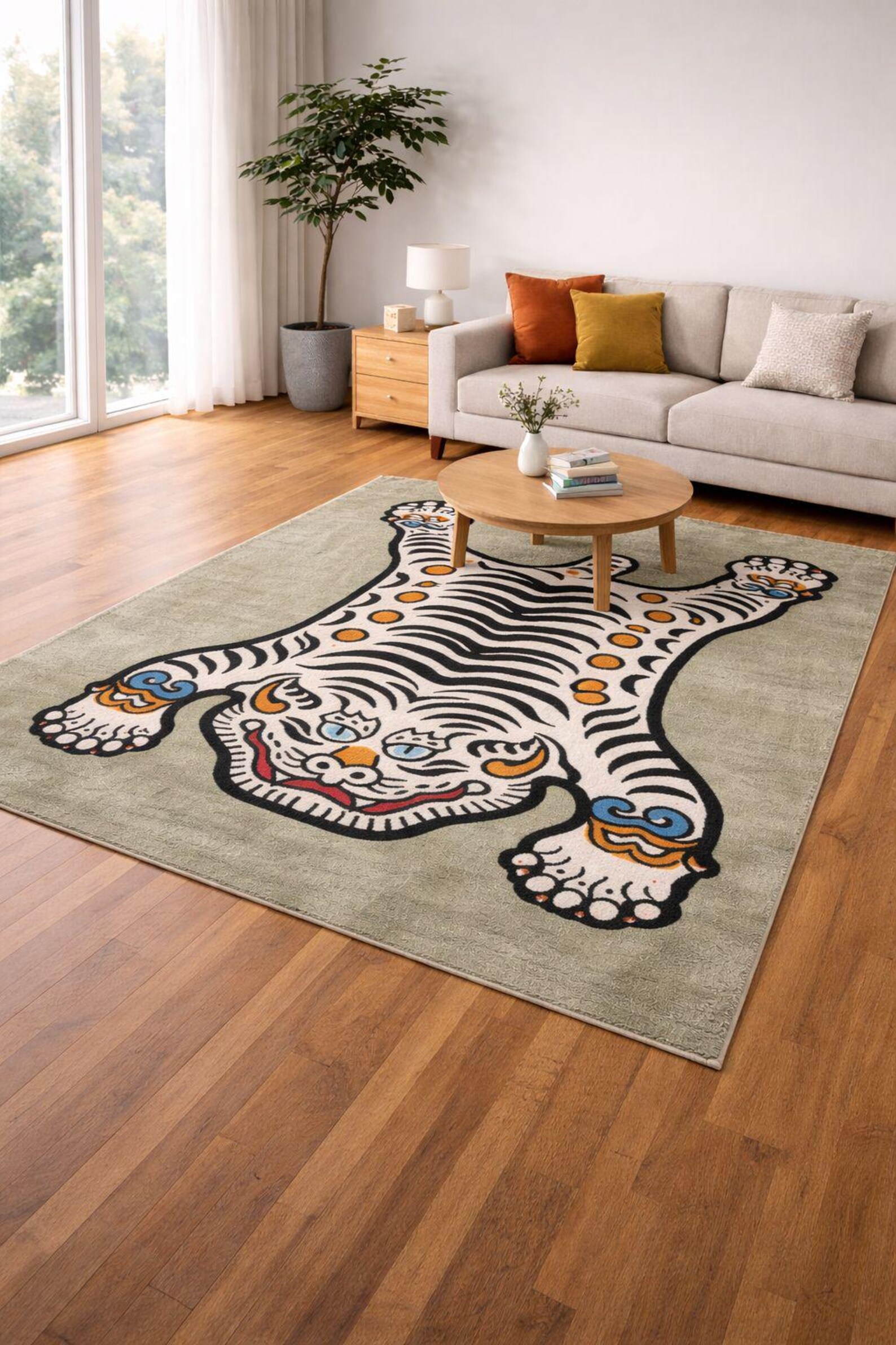 Tapis en laine tibétain capitonné à la main, tapis animal fait main ...
