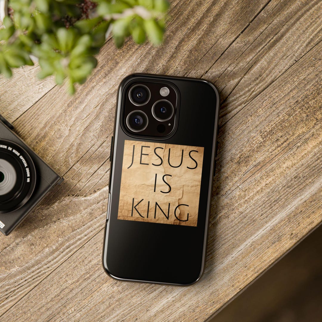 Christian iPhone Case JESUS IS KING Phone Case | Black Religious ...