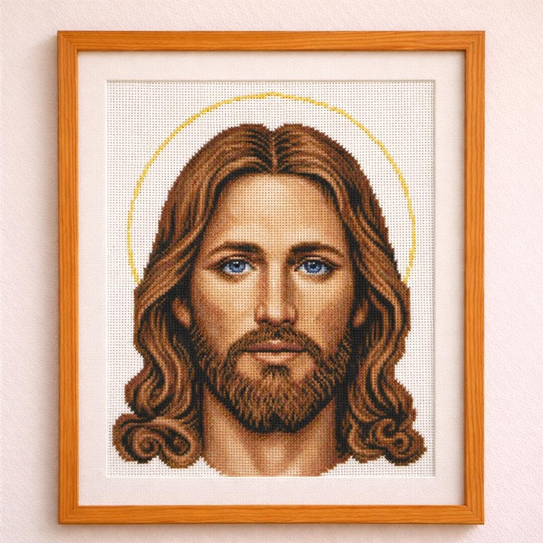 Jesus Christ Cross Stitch Pattern – Religious Portrait (PDF/XSD) - Etsy