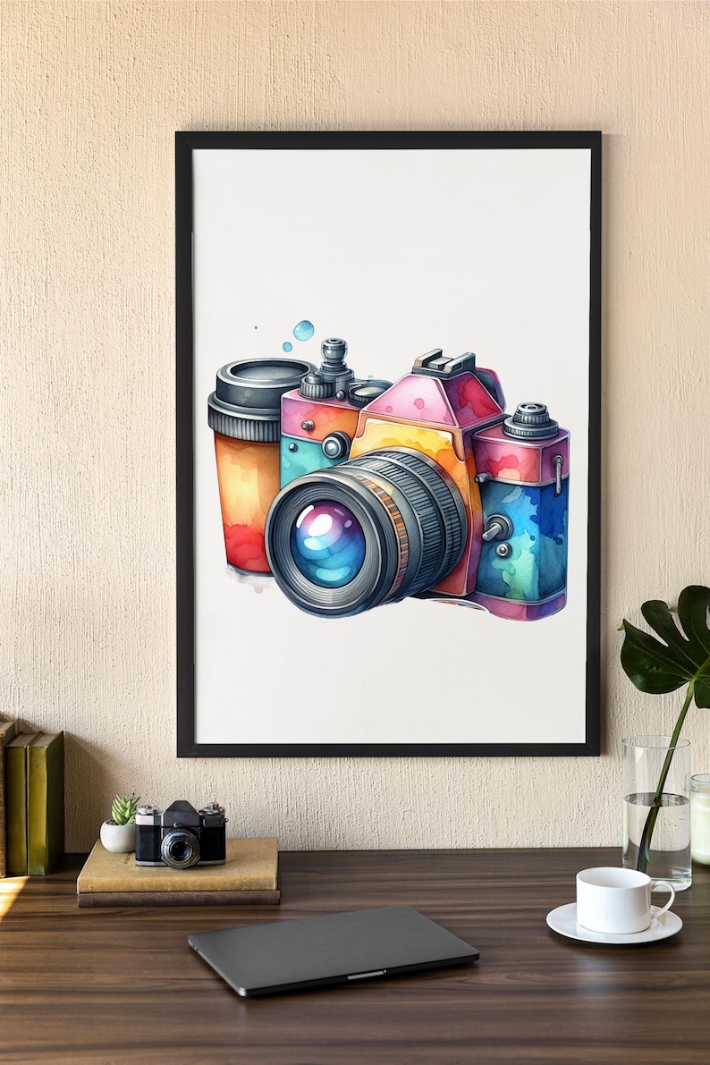 Watercolor Camera Clipart,45x High Quality Png,instant Download ...