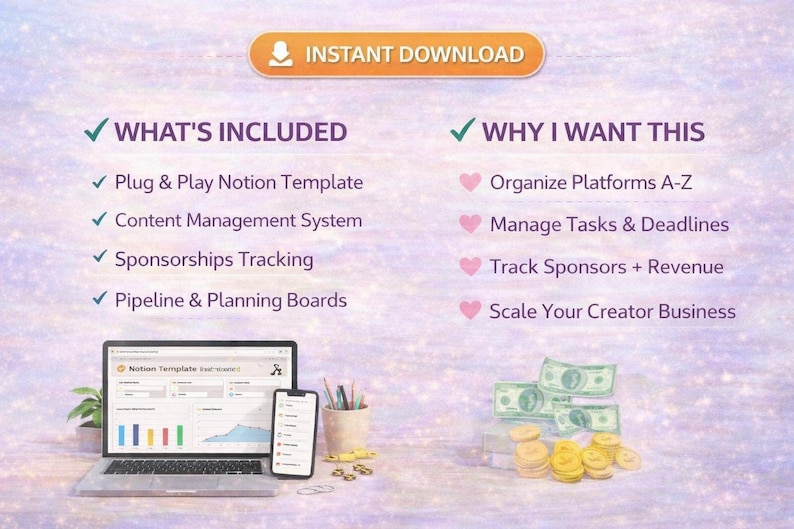 Notion Multi-channel OS Dashboard Content Creator Planner Social Media Youtube Workflow ...