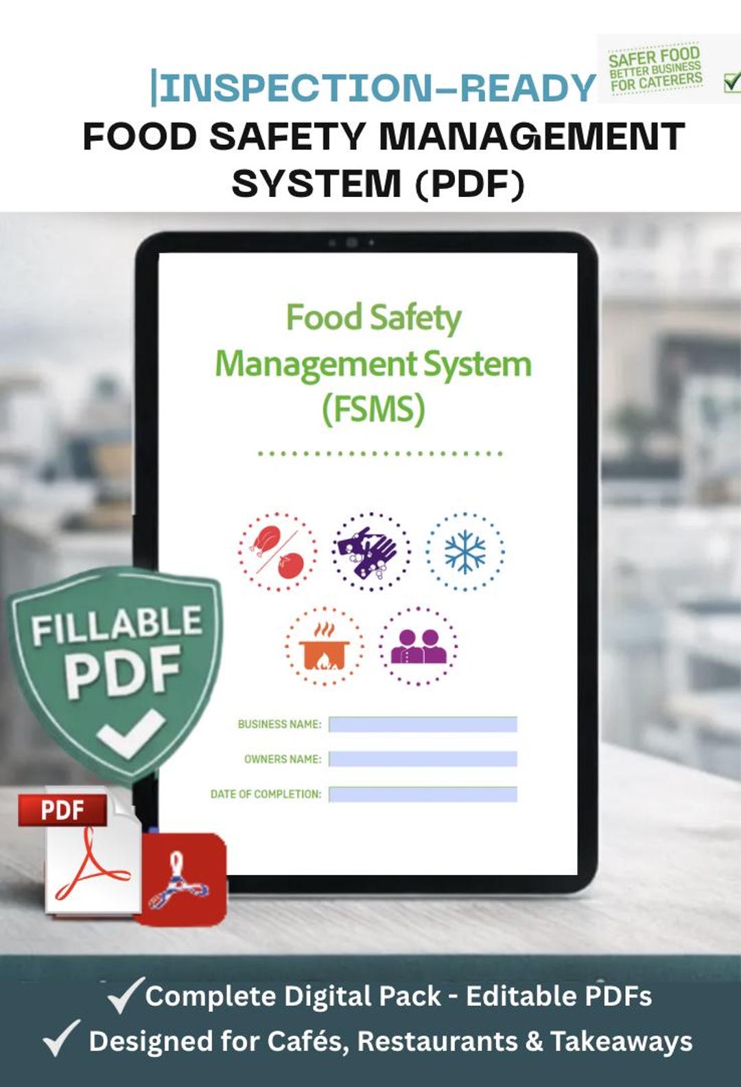 Food Safety Management System (FSMS) – Fillable PDF for UK Cafés ...