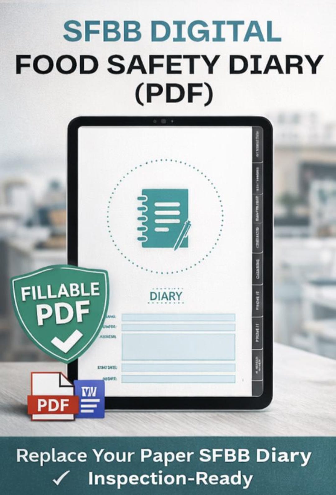 SFBB Digital Food Safety Diary (PDF) | Fillable Food Hygiene Records ...