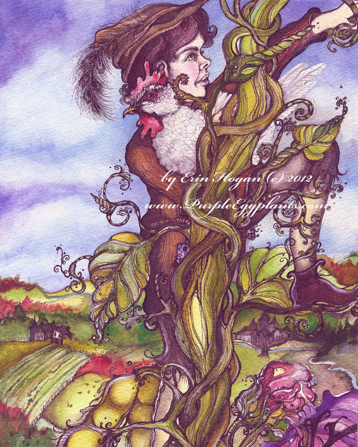 Fairy Tale Art Print Jack and the Beanstalk Reproduction - Etsy