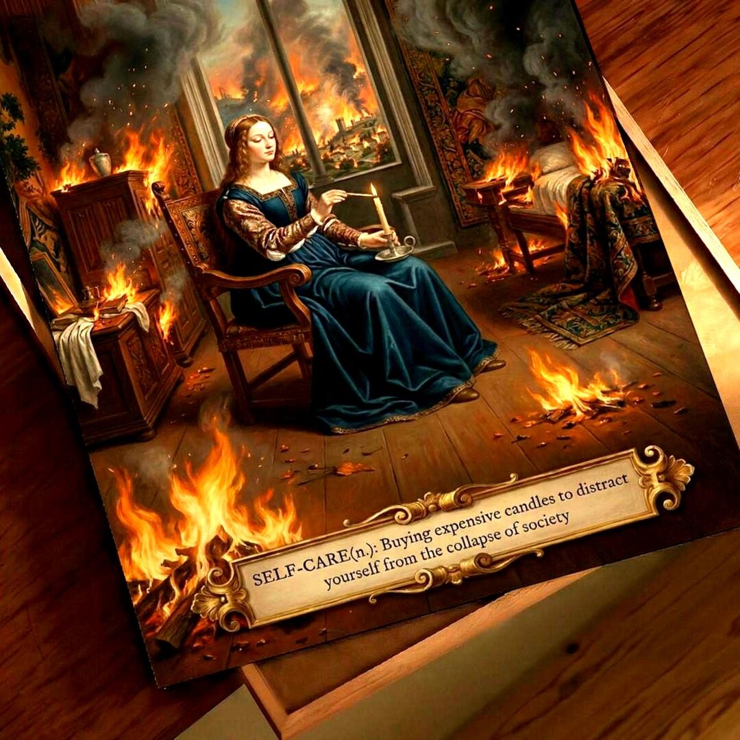 Funny Renaissance Art Print, Self-care Definition Poster, Digital ...