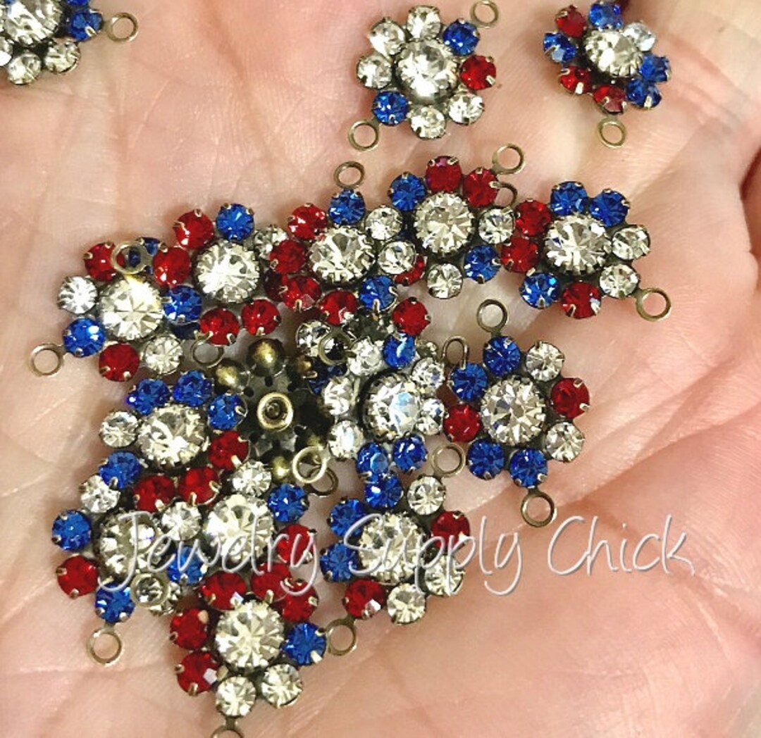 Patriotic Crystal Flower Setting (6) - Etsy