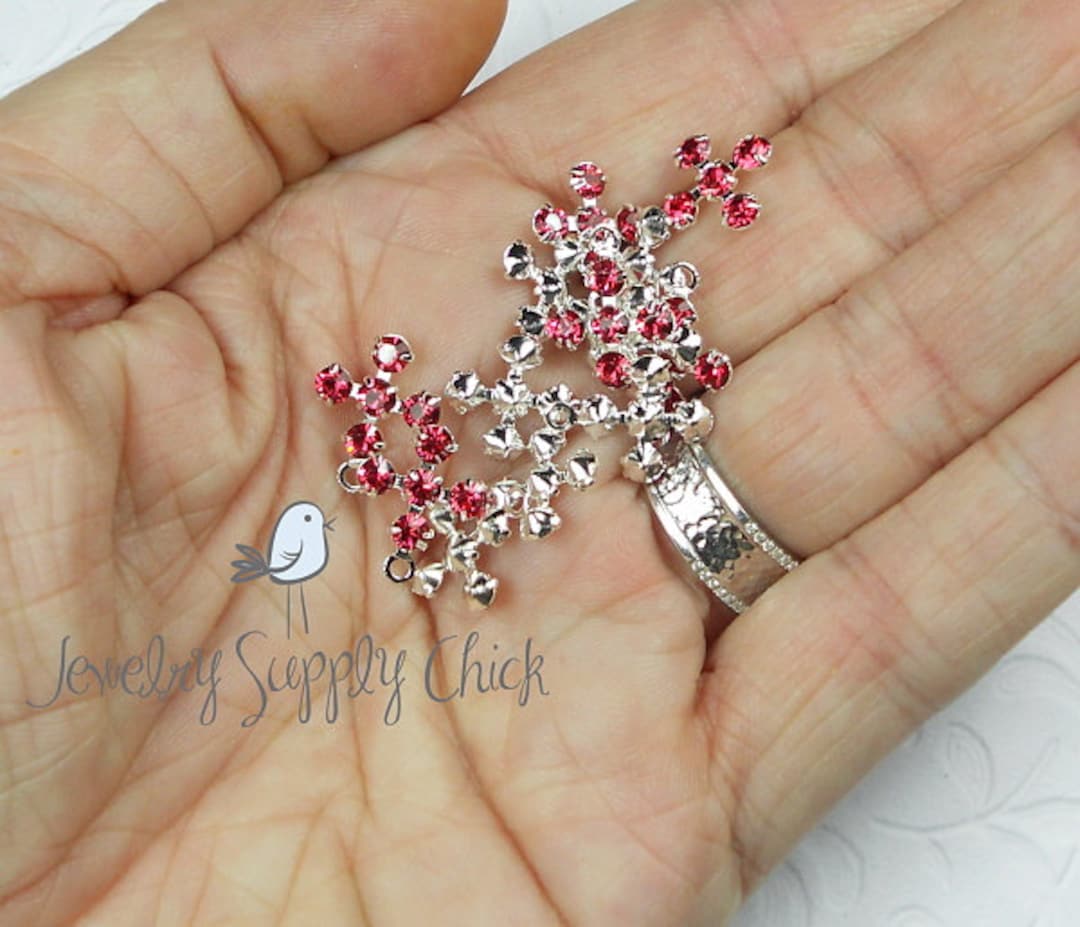 Indian Pink Crystal Cross - Antique Silver Finish (6) - Etsy