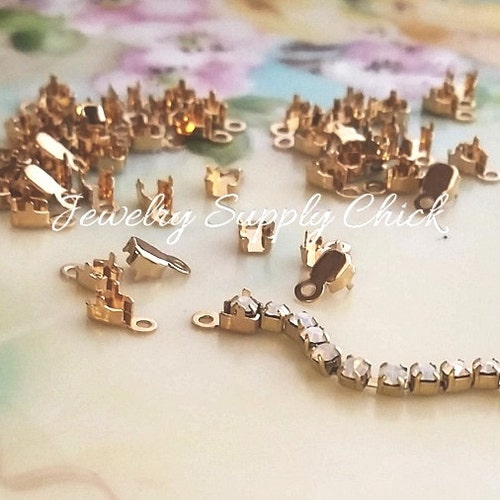 6mm Crimp End Connector for Rhinestone Chain Silver Finish - Etsy
