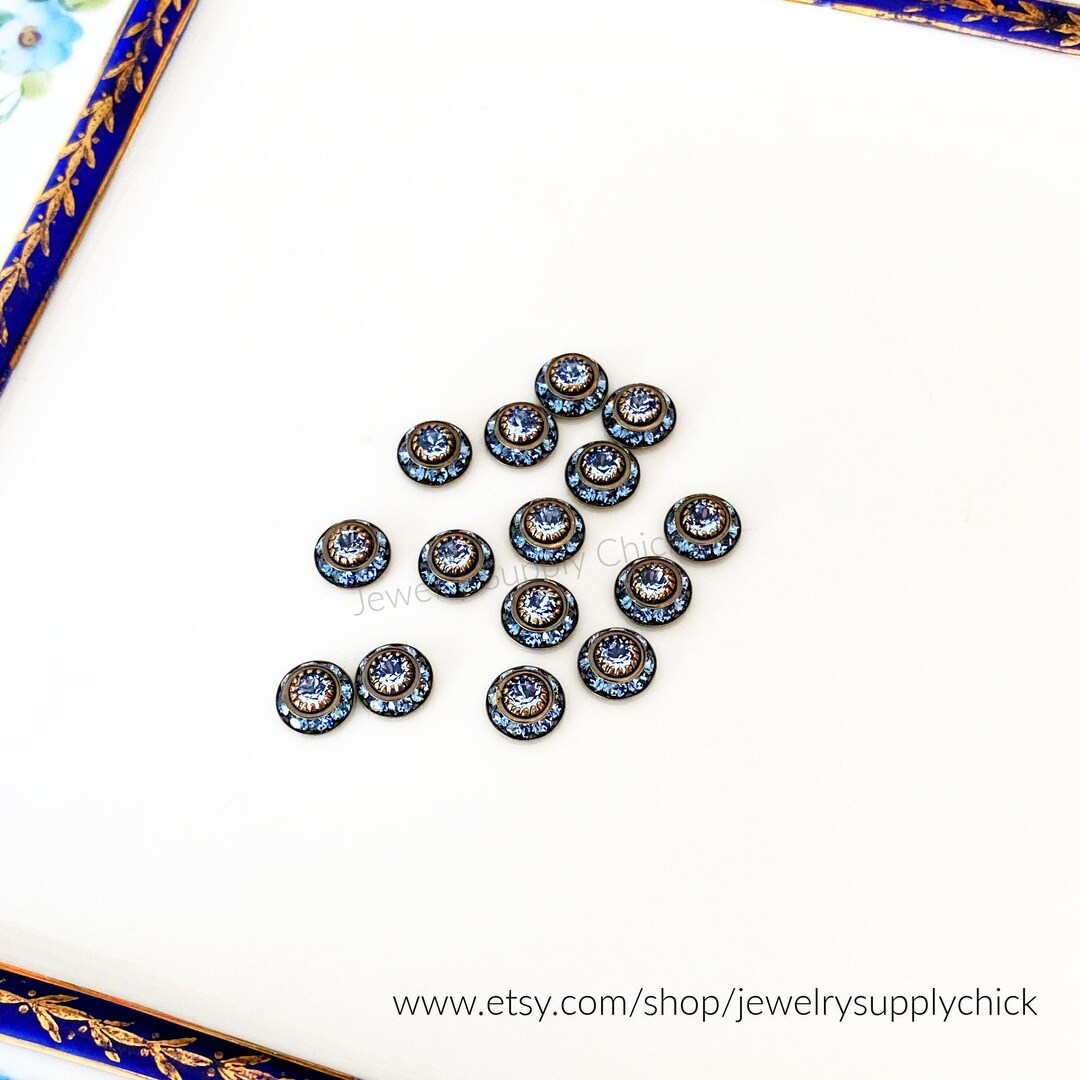 Denim Blue / Light Sapphire Crystal Disc Rondelle (6) - Etsy