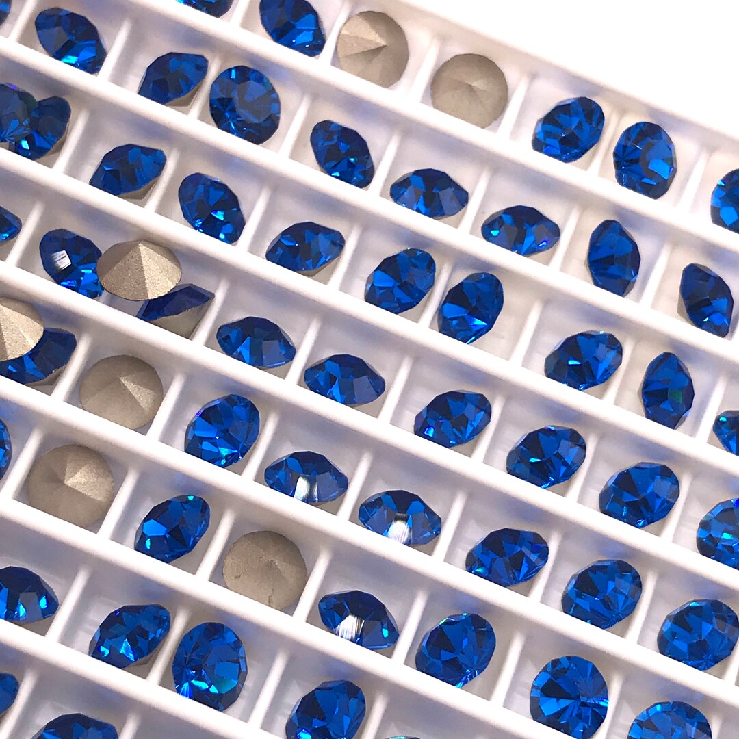 Capri Blue 29ss (6mm) Crystal Pointed Back Chatons - Preciosa Maxima - Etsy