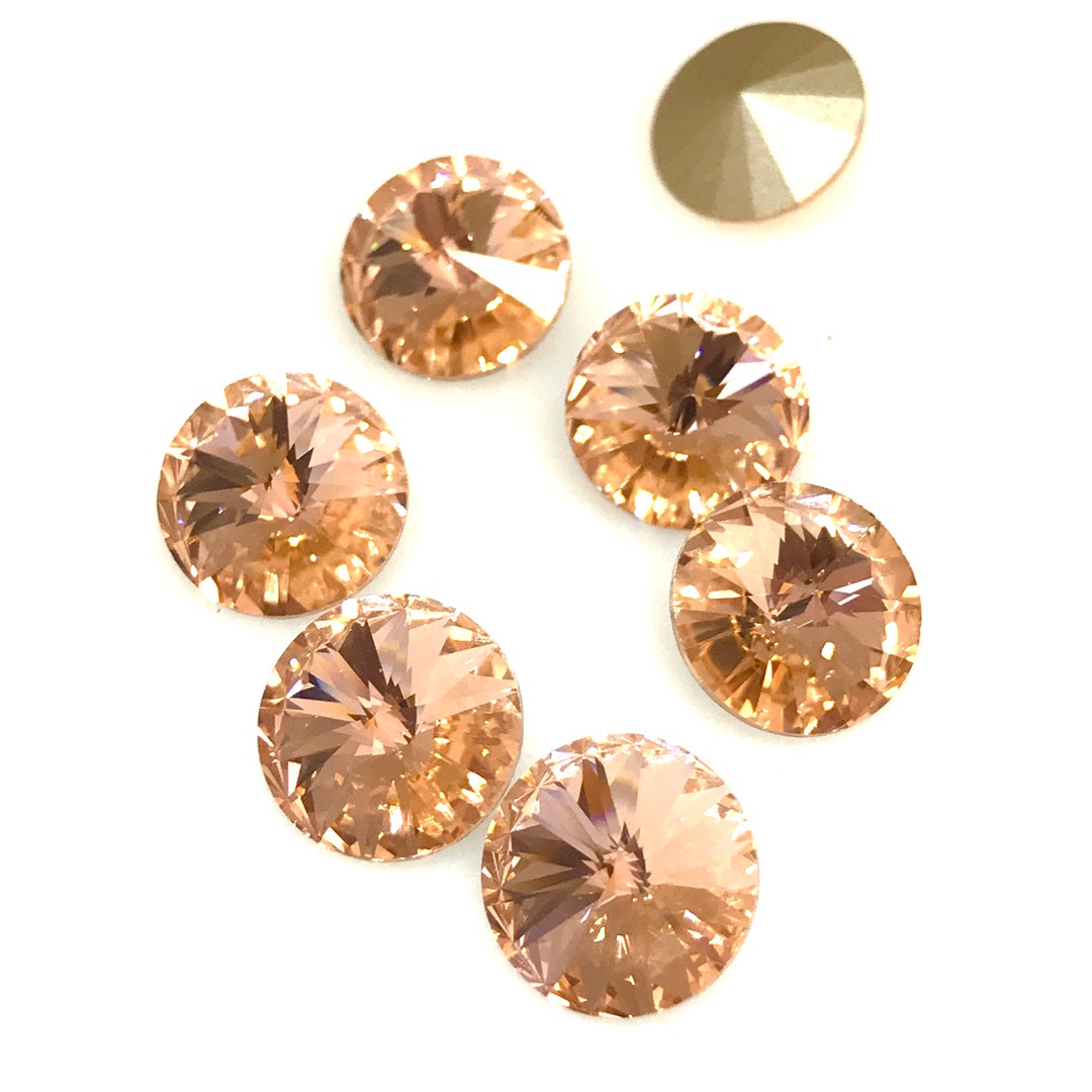 Light Peach 12mm Rivoli Crystals Preciosa Maxima - Etsy