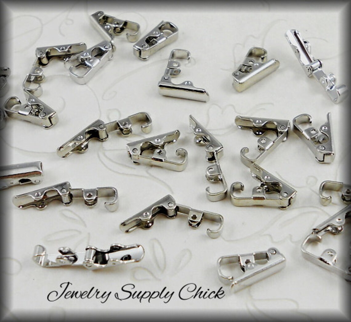 Fold Over Clasp - Silver, Gold or Raw Brass Finish (2) - Etsy