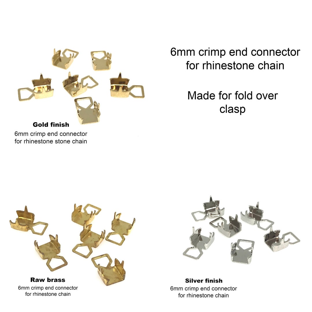 6mm Crimp End Connector for Rhinestone Chain -choose Finish (x6) - Etsy