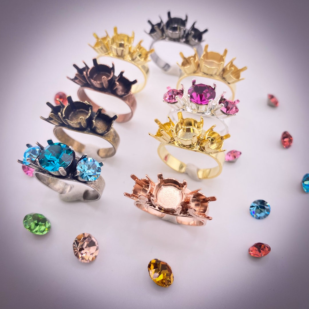 3 Stone Setting Ring Base for 29ss & 39ss - Choose Finish - Etsy