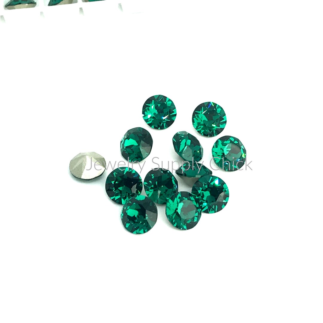 Emerald Green 39ss Preciosa Chaton 8mm - Etsy
