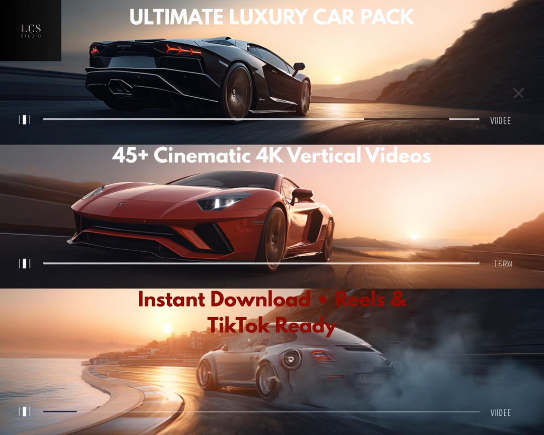 Ultimate Luxury Car Video Pack for Reels & Tiktok | 4K Cinematic ...