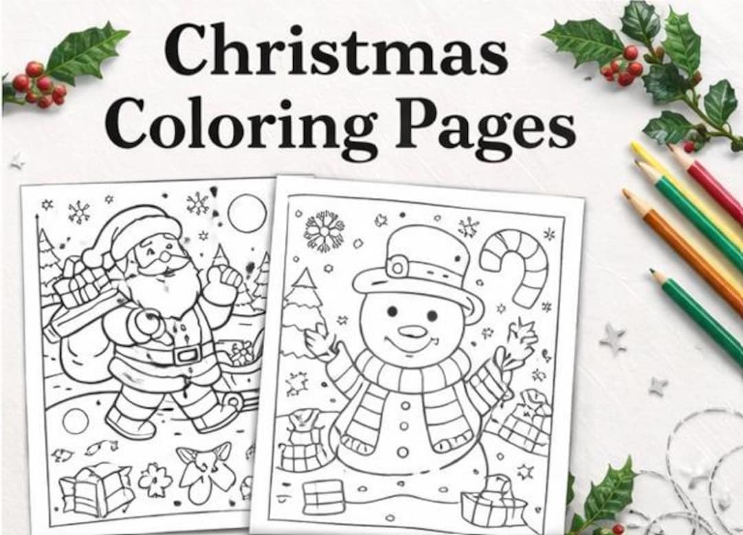 12 Christmas Coloring Pages for Kids and Adults | Printable Holiday ...