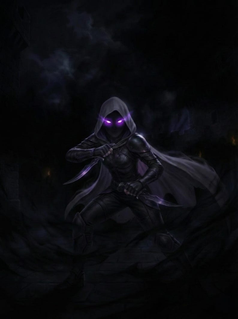 Dark Rogue Assassin Dnd Character Art | Shadow Thief Fantasy ...