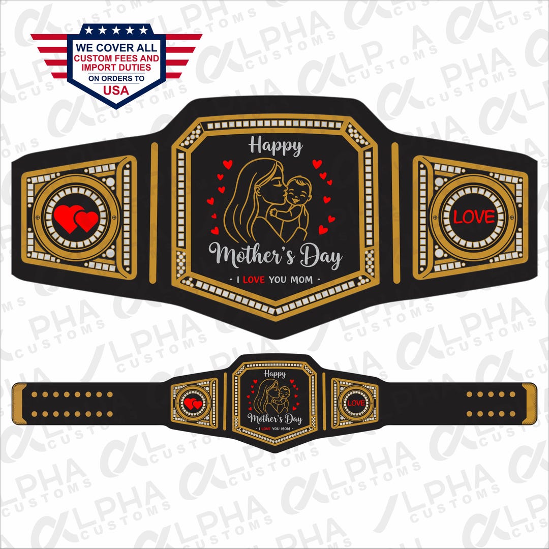 Custom 'mother Ever' Championship Belt | Mother's Day Wrestling Trophy ...